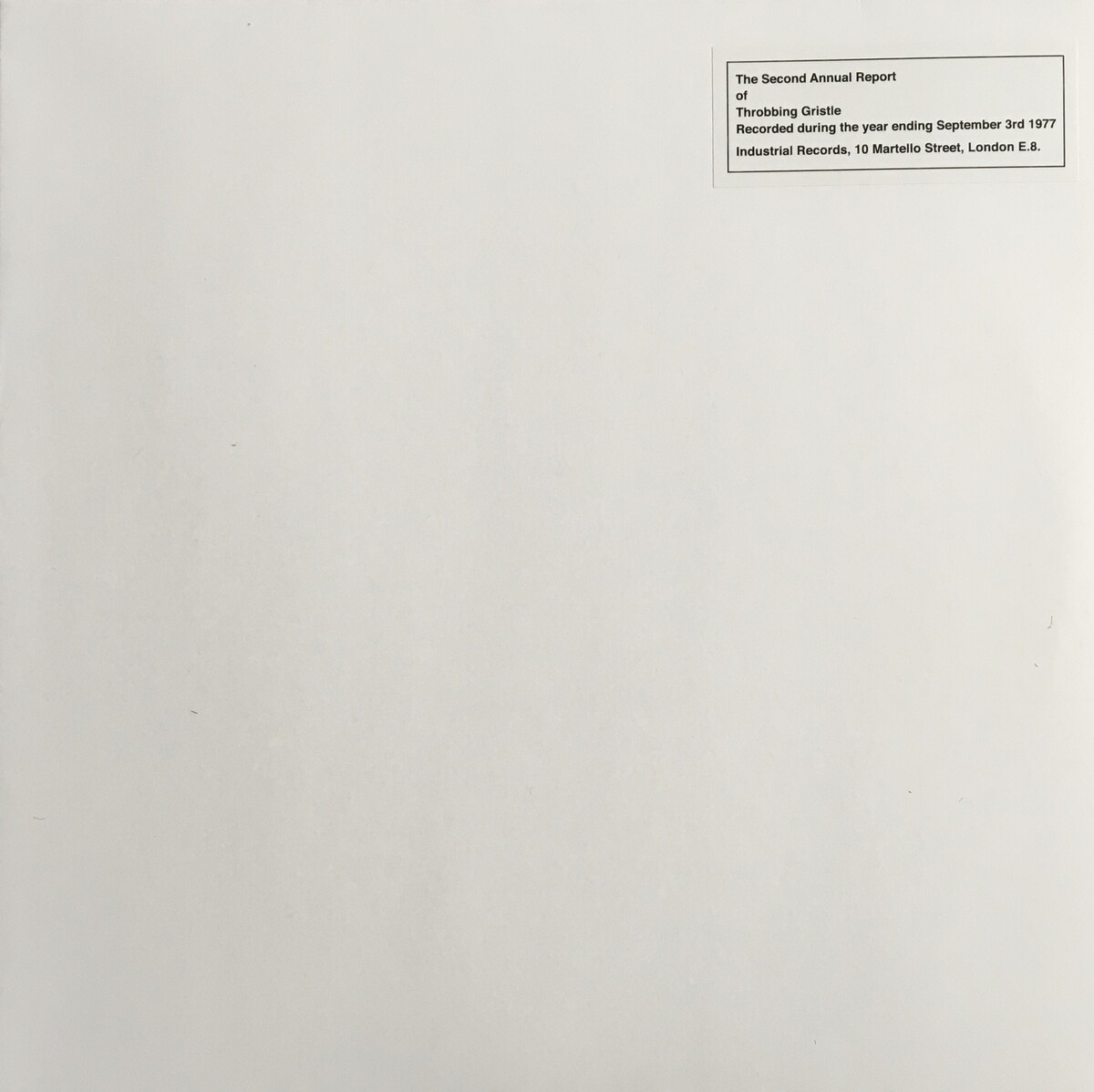 The Second Annual Report [white vinyl] by Throbbing Gristle (Album ...