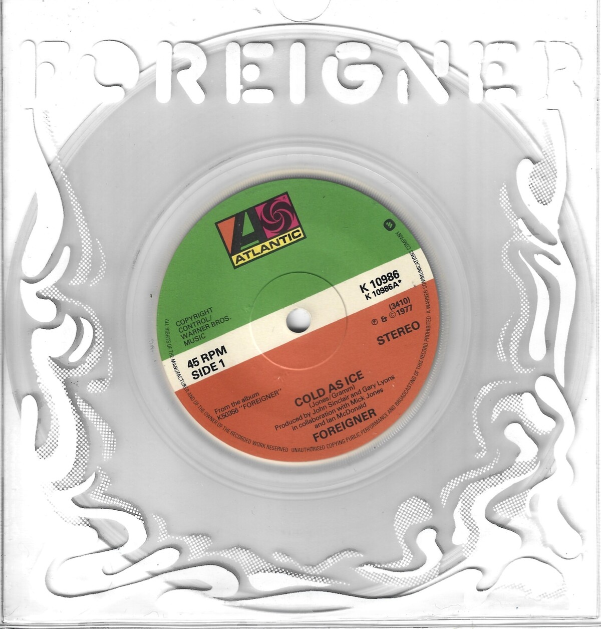 Cold as Ice / I Need You by Foreigner (Single; Atlantic; K 10986 ...