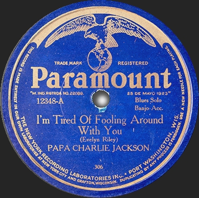 I'm Tired of Fooling Around With You / Jackson's Blues by Papa Charlie ...