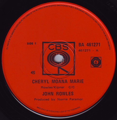 Cheryl Moana Marie / I Was a Boy by John Rowles (Single, Pop): Reviews ...