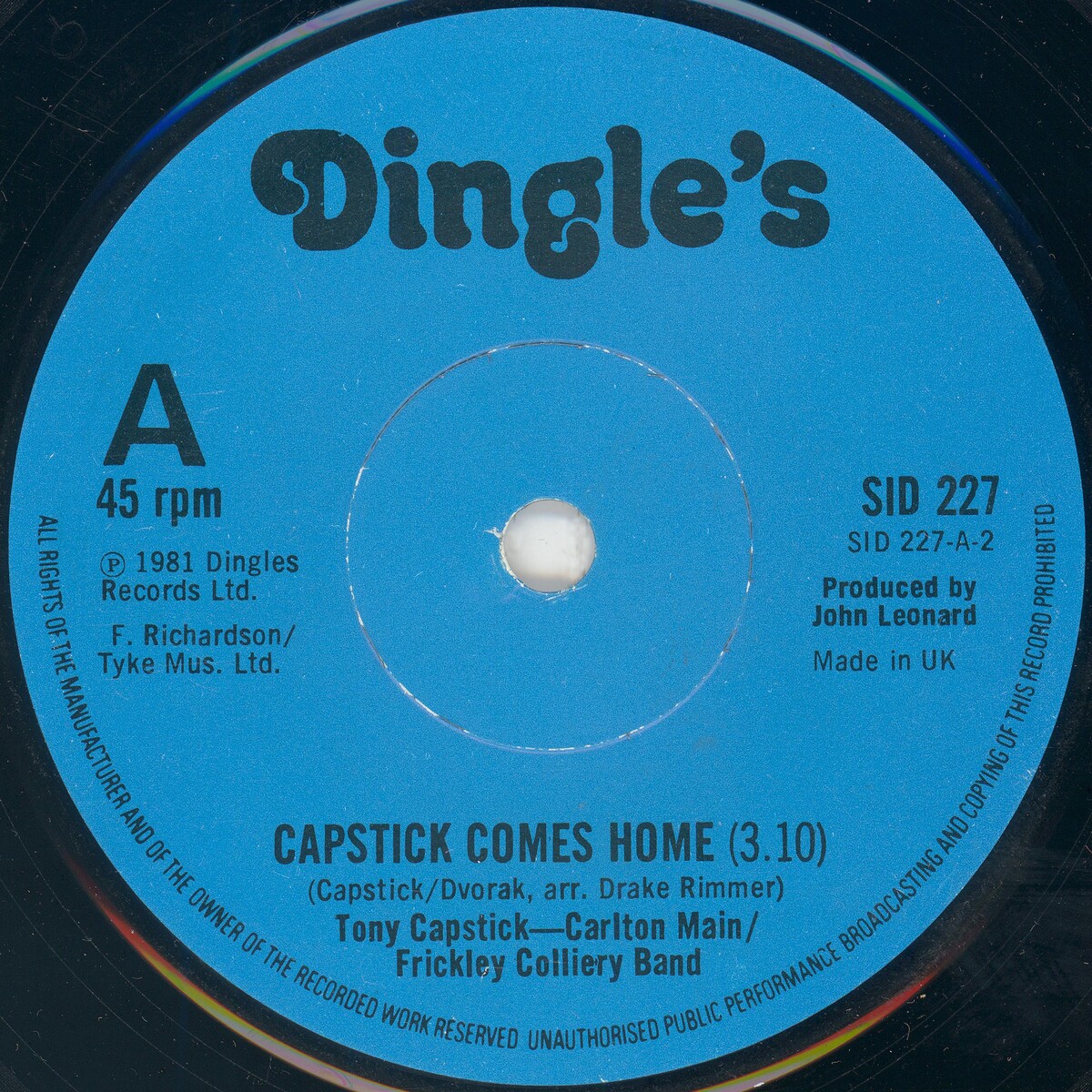 Capstick Comes Home / The Sheffield Grinder by Tony Capstick & Carlton ...