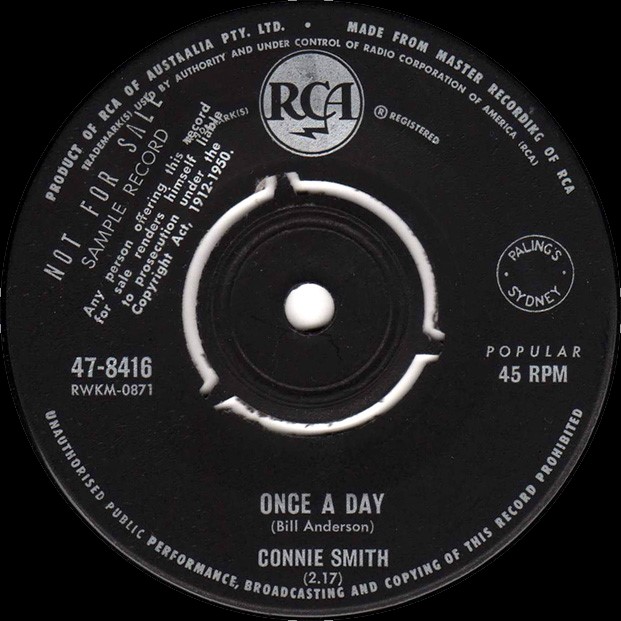 Once a Day / The Threshold by Connie Smith (Single; RCA; 47-8416 ...
