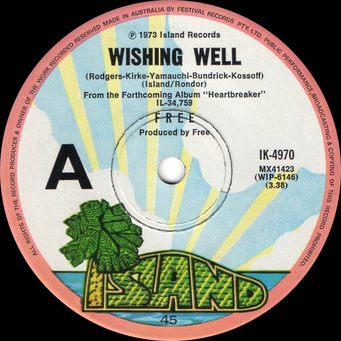 Wishing Well / Let Me Show You by Free (Single; Island; IK-4970 ...