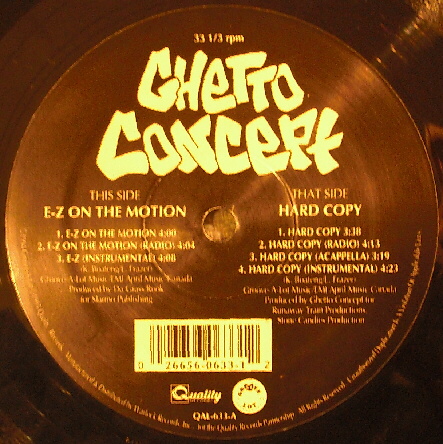 E-Z on the Motion / Hard Copy by Ghetto Concept (Single, Jazz Rap ...