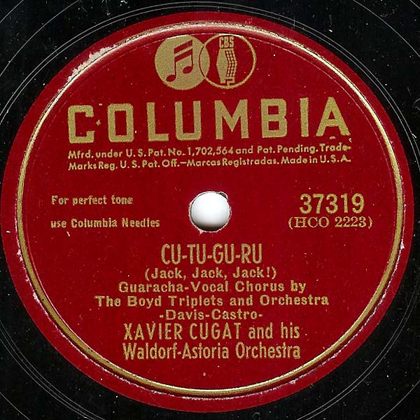 Cu-Tu-Gu-Ru (Jack, Jack, Jack!) / Illusion by Xavier Cugat (Single ...