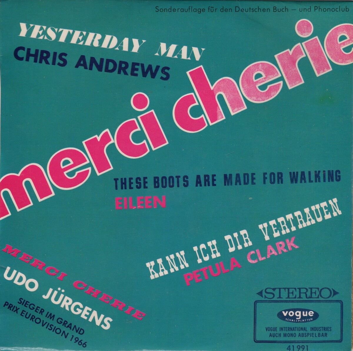 Merci cherie by Udo Jürgens / Eileen / Petula Clark / Chris Andrews (EP ...