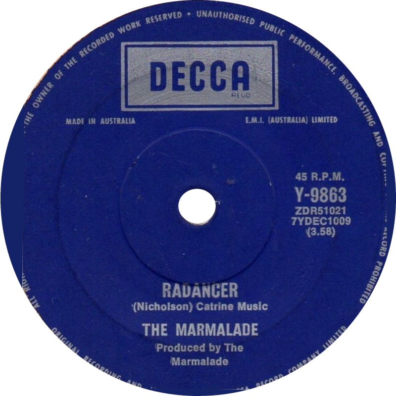 Radancer / Sarah / Just One Woman by The Marmalade (Single; Decca; Y ...