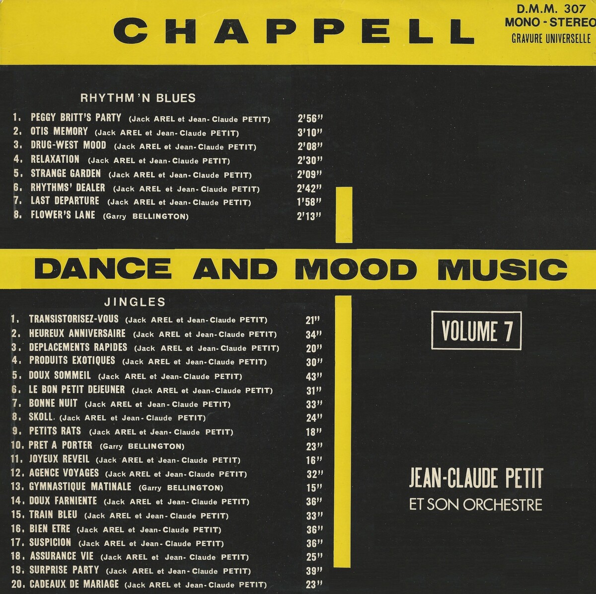 Chappell Dance and Mood Music Vol. 7 by Jean-Claude Petit (Album ...