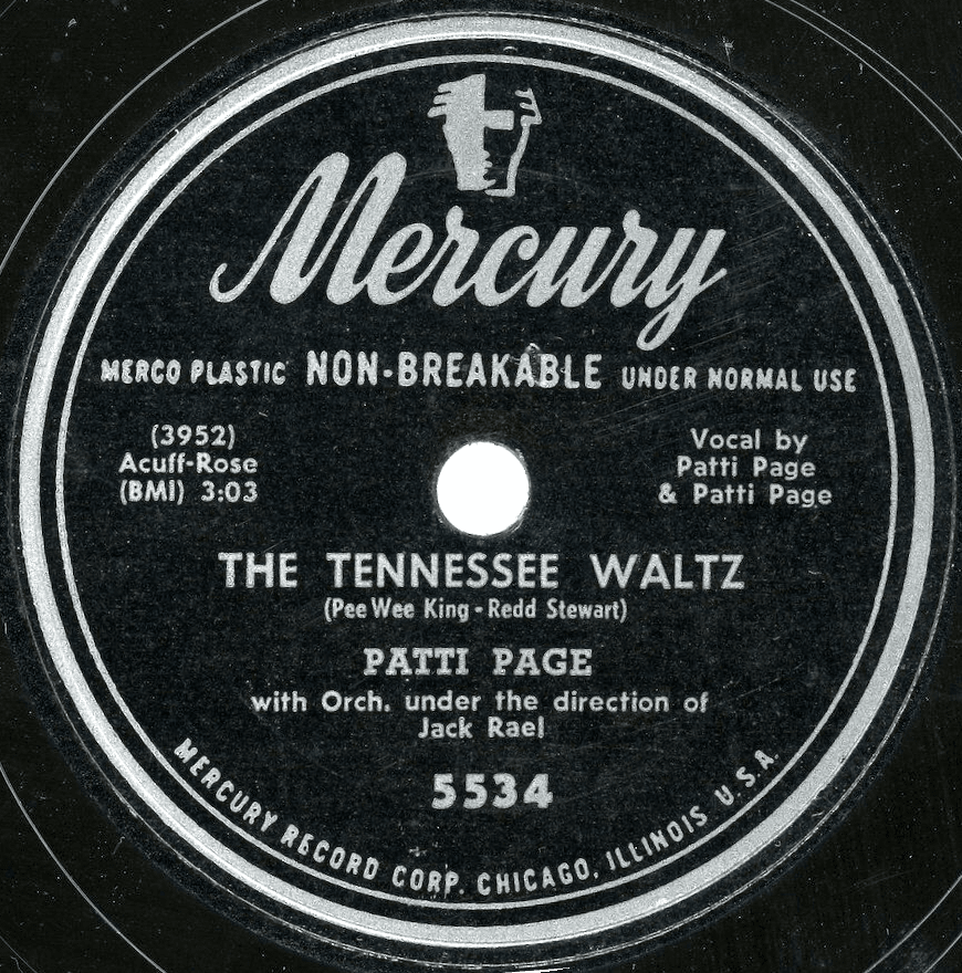 The Tennessee Waltz / Long Long Ago by Patti Page (Single; Mercury ...