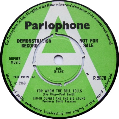 For Whom the Bell Tolls / Sleep by Simon Simon Dupree and The Big Sound ...