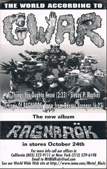 The World According to GWAR by GWAR (Single, Spoken Word): Reviews ...