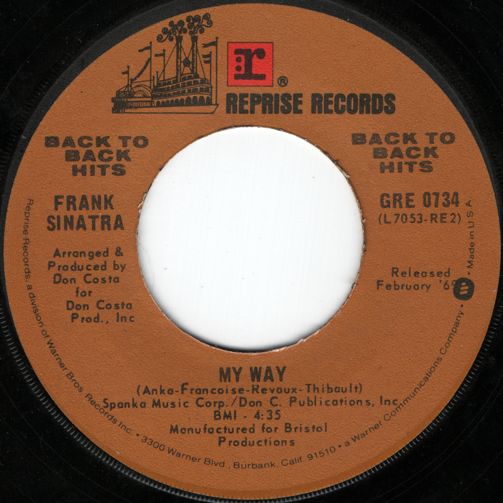 My Way / Cycles by Frank Sinatra (Single; Reprise; GRE 0734): Reviews, Ratings, Credits, Song ...