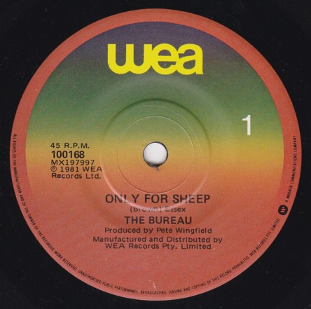 Only for Sheep / The First One by The Bureau (Single; WEA; 100168 ...