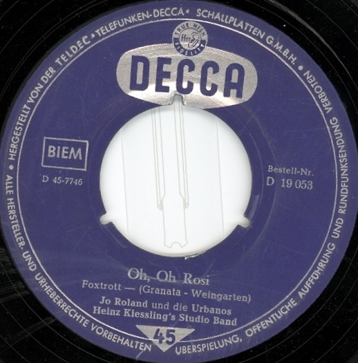 Oh, oh Rosi / Adieu merci by Jo Roland und Die Urbanos (Single ...