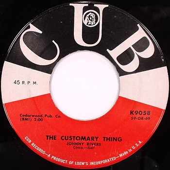 The Customary Thing / Answer Me, My Love by Johnny Rivers (Single ...