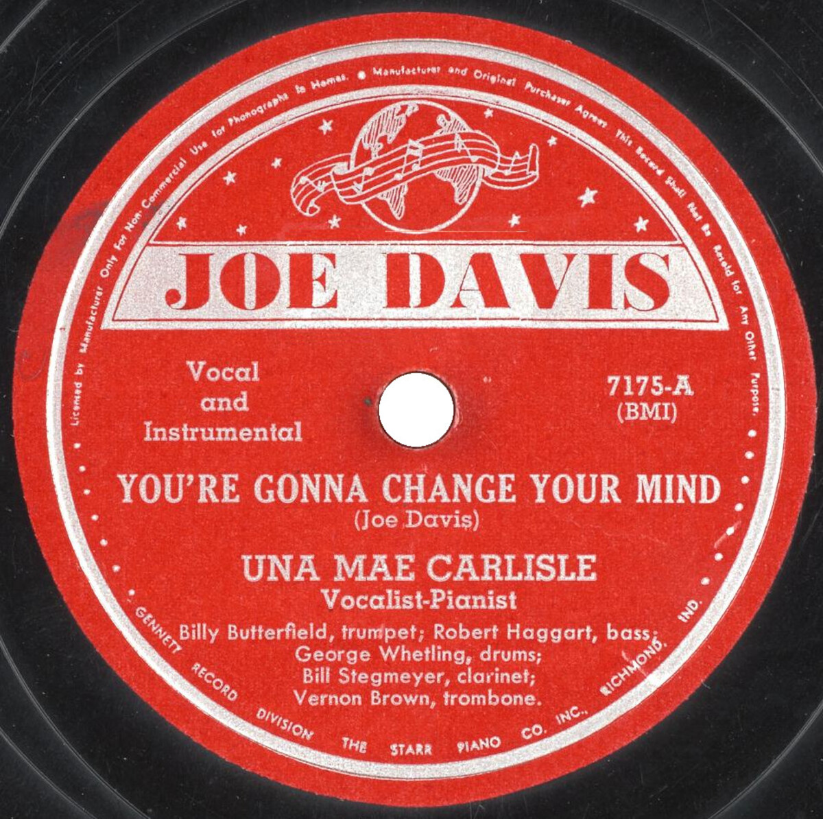 You're Gonna Change Your Mind / The Rest of My Life by Una Mae Carlisle ...