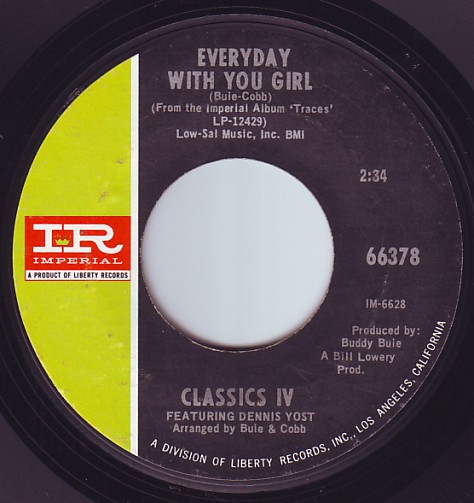 Everyday With You Girl / Sentimental Lady by Classics IV Featuring ...