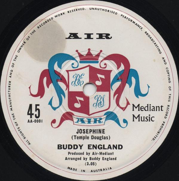 Josephine / Sunday Child by Buddy England (Single; Air; AA-0001 ...