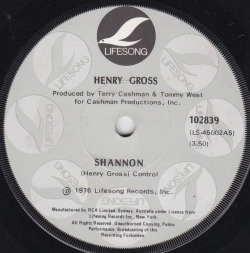 Shannon / Pokey by Henry Gross (Single; Lifesong; 102839): Reviews ...