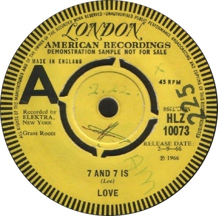 7 and 7 Is / No. Fourteen by Love (Single; London; HLZ 10073): Reviews ...