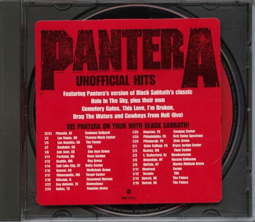 Unofficial Hits (Sampler) by Pantera (Compilation, Groove Metal ...
