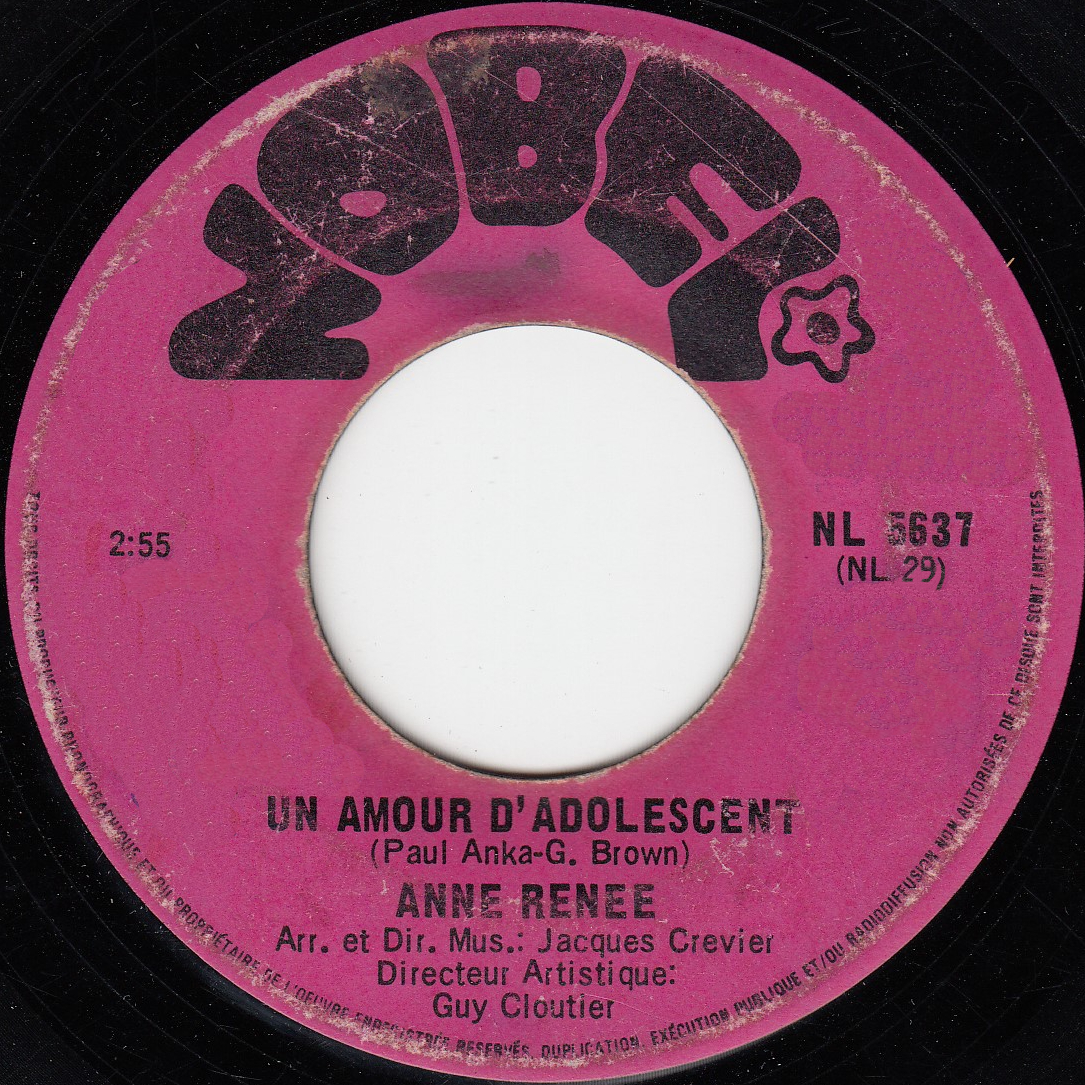 Un amour d'adolescent / Toi et moi by Anne Renée (Single; Nobel; NL ...