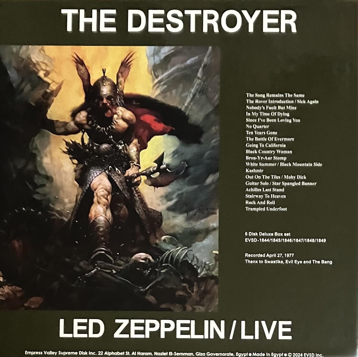 Destroyer by Led Zeppelin (Bootleg; Empress Valley Supreme Disc; EVSD ...