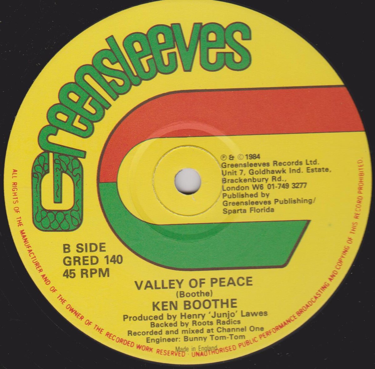 Thinking / Valley of Peace by Ken Boothe (Single, Dancehall): Reviews ...