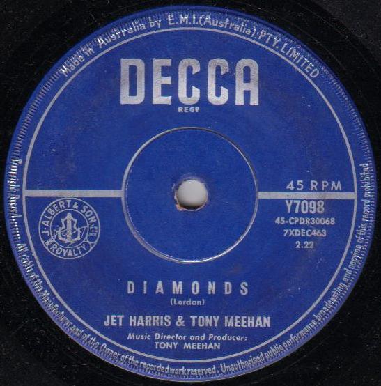 Diamonds / Footstomp by Jet Harris & Tony Meehan (Single; Decca; Y7098 ...