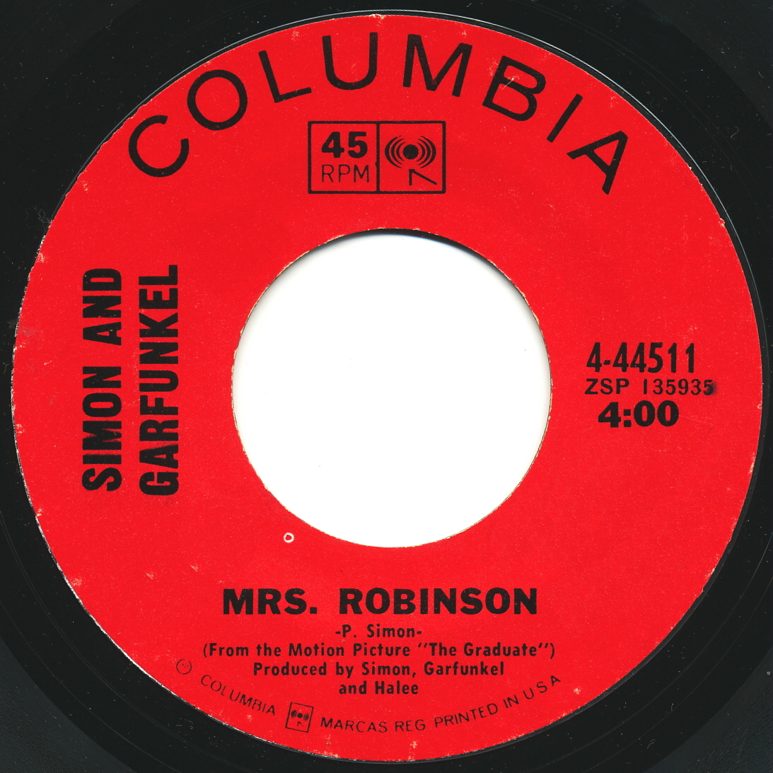 Mrs. Robinson / Old Friends (Bookends) by Simon & Garfunkel (Single ...