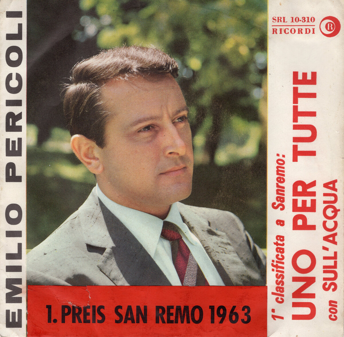 Uno per tutte / Sull'acqua by Emilio Pericoli (Single; Ricordi; SRL 10 ...