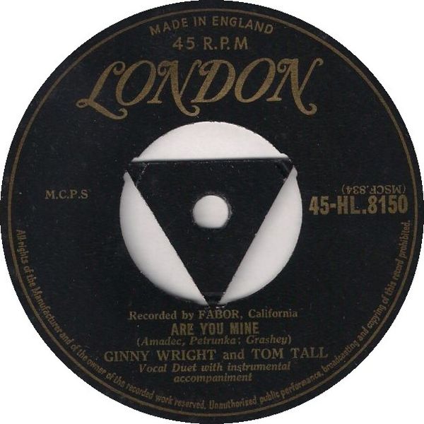 Are You Mine / Boom Boom Boomerang by Ginny Wright & Tom Tall (Single ...