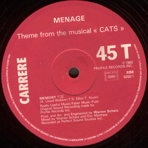 Memory by Menage (Single, Disco): Reviews, Ratings, Credits, Song list ...