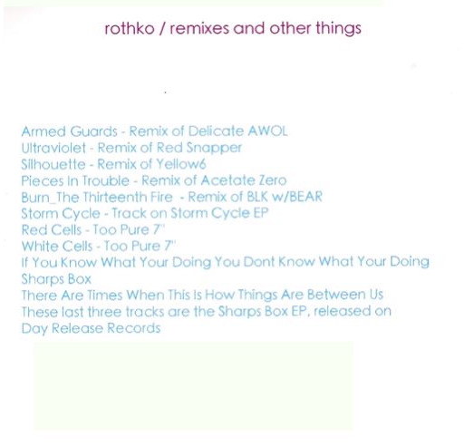 Remixes and Other Things by Rothko (Compilation): Reviews, Ratings ...