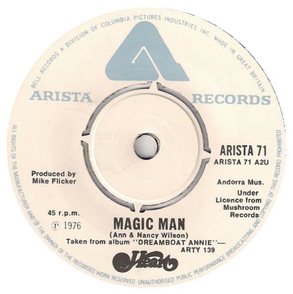 Magic Man / How Deep It Goes by Heart (Single; Arista; ARISTA 71 ...