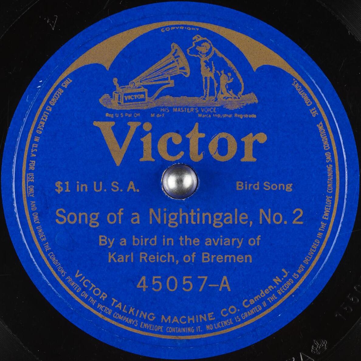 Song of a Nightingale, No. 2 / Song of a Thrush by Karl Reich (Single, Bird Sounds): Reviews ...