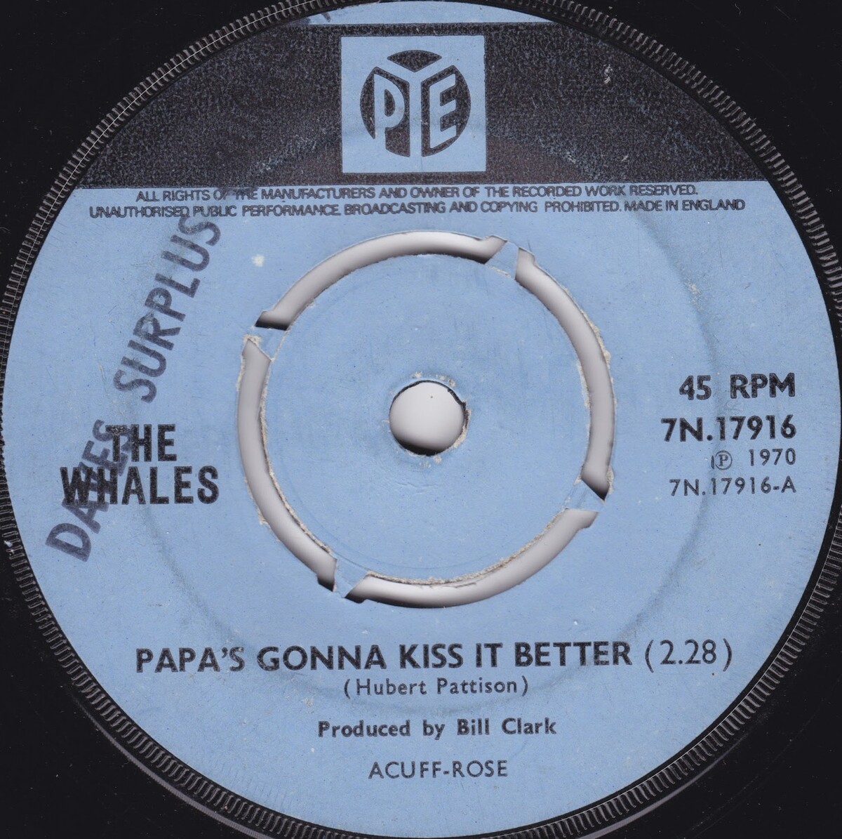 Papa's Gonna Kiss It Better / Crab Apple Hill by The Whales (Single ...