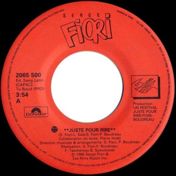 Juste pour rire by Serge Fiori (Single; Polydor; 2065 500): Reviews ...