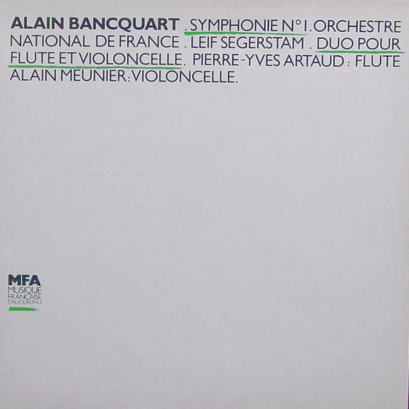 Symphonie n°1; Duo pur flûte et violoncelle by Orchestre National de ...