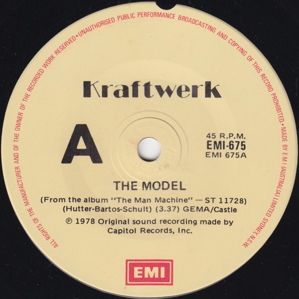 The Model / Computer Love by Kraftwerk (Single; EMI; EMI-675): Reviews ...