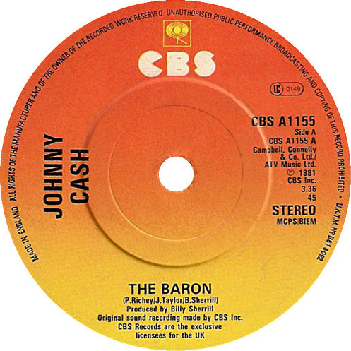 The Baron / I Will Dance With You by Johnny Cash (Single, Country ...