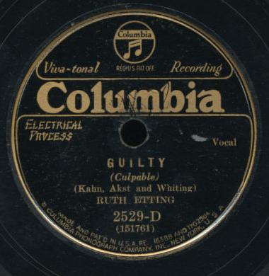 Now That You're Gone / Guilty by Ruth Etting (Single, Vocal Jazz ...