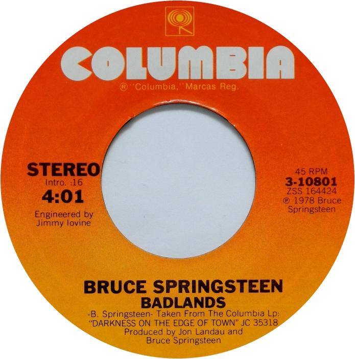 Badlands / Streets of Fire by Bruce Springsteen (Single, Heartland Rock ...