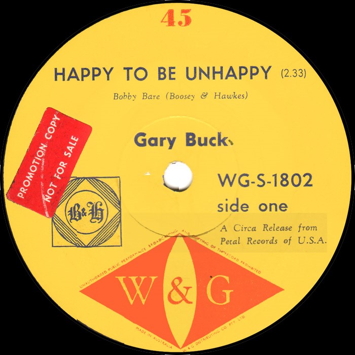 Happy to Be Unhappy / Savin' All My Love for You by Gary Buck (Single ...