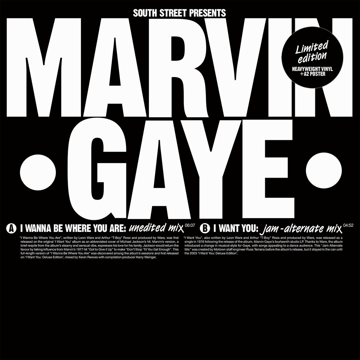 I Wanna Be Where You Are / I Want You by Marvin Gaye (Single): Reviews ...
