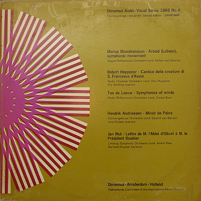 Donemus Audio-Visual Series 1966 No.4 by Hague Philharmonic Orchestra ...