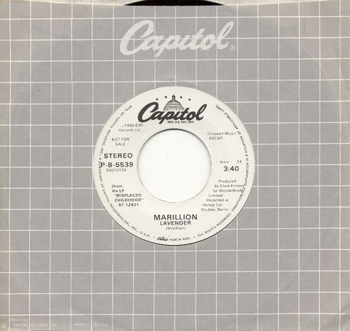 Lavender by Marillion (Single; Capitol; P-B-5539): Reviews, Ratings ...