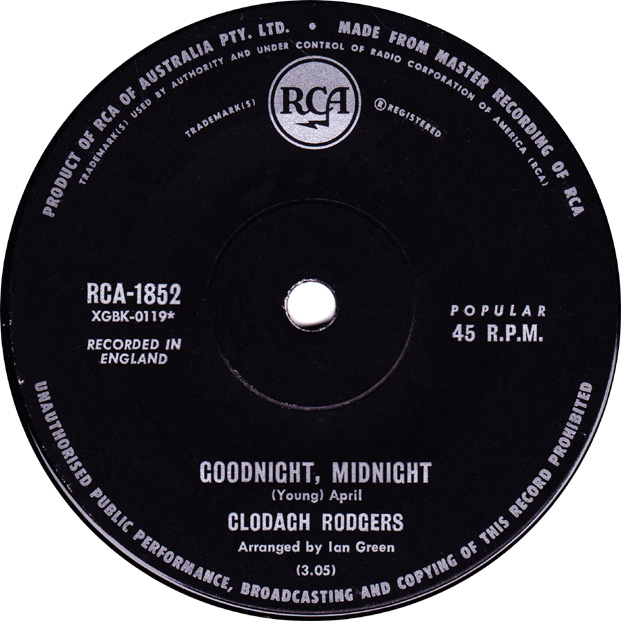 Goodnight Midnight / Together by Clodagh Rodgers (Single; RCA; RCA-1852 ...