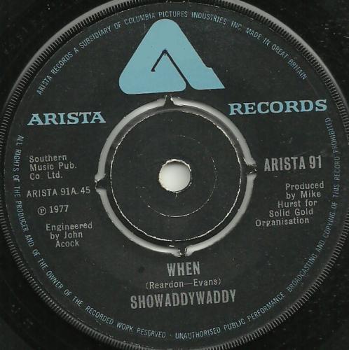 When / Superstar by Showaddywaddy (Single; Arista; ARISTA 91): Reviews ...