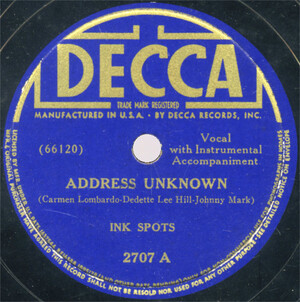 The Ink Spots - Address Unknown - Lyrics and ratings - Rate Your Music